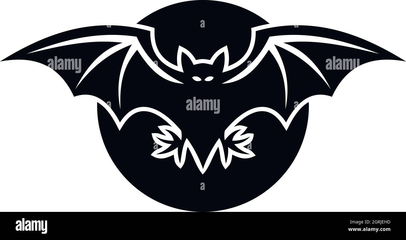 Bat and moon icon, simple style Stock Vector Image & Art - Alamy