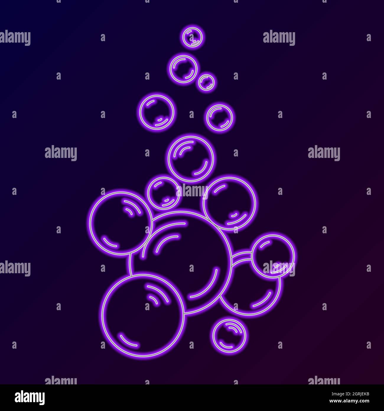 Effervescent bubbles neon isolated sign. Illuminated fizz vector design ...