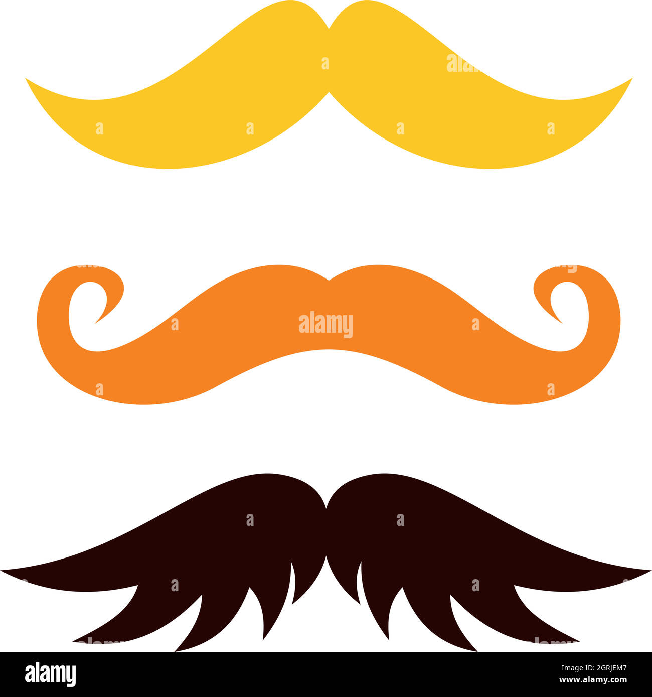 Three kind of moustache icon, flat style Stock Vector Image & Art - Alamy