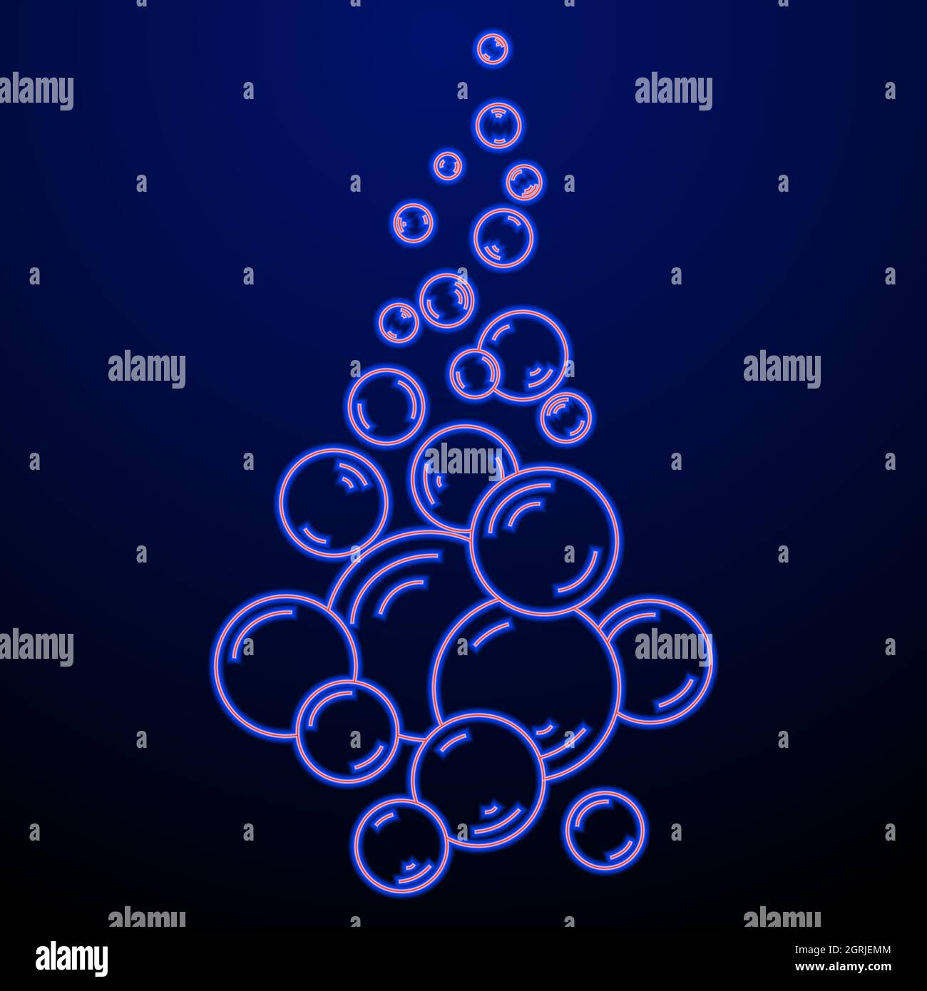 Effervescent bubbles neon isolated sign. Illuminated fizz vector design ...