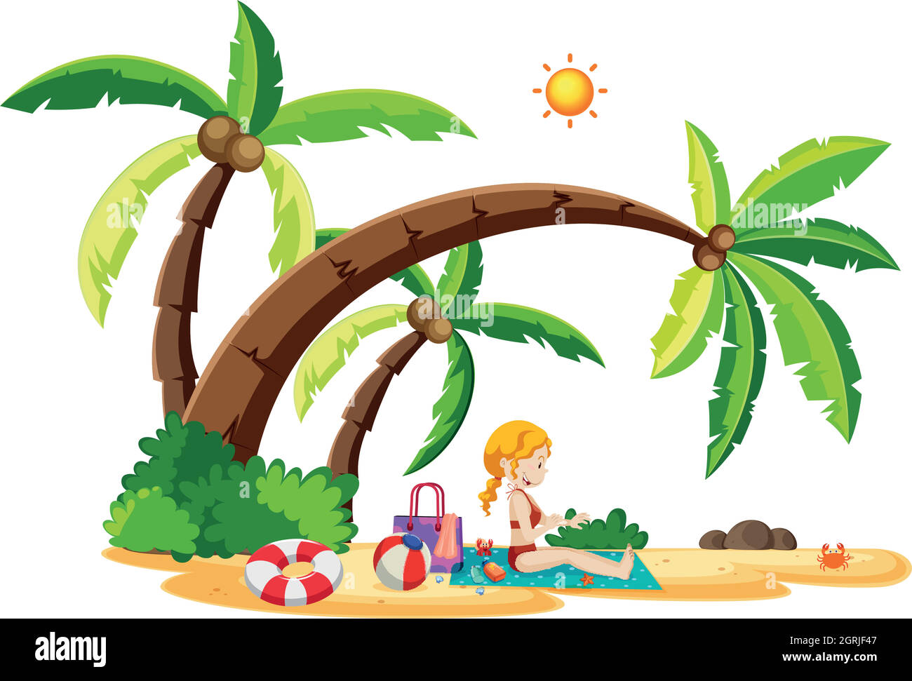 Beautiful beach summer Stock Vector Images - Alamy