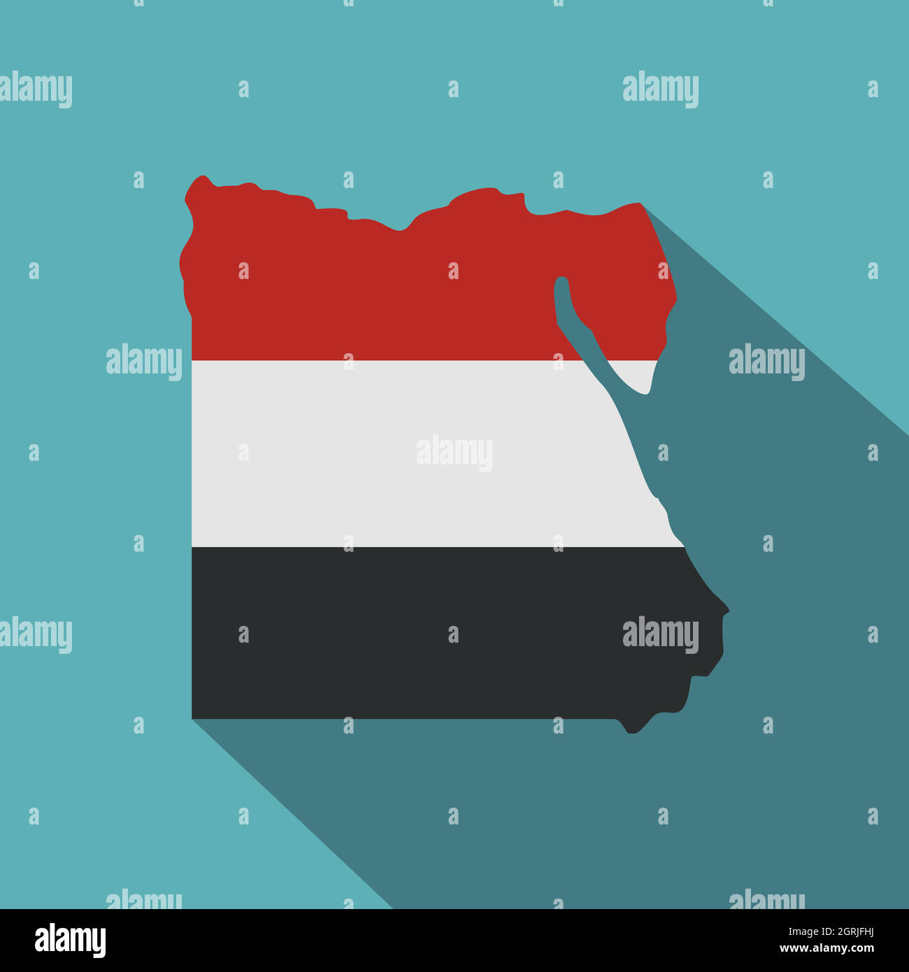 Map of Egypt in Egyptian flag colors icon Stock Vector Image & Art - Alamy