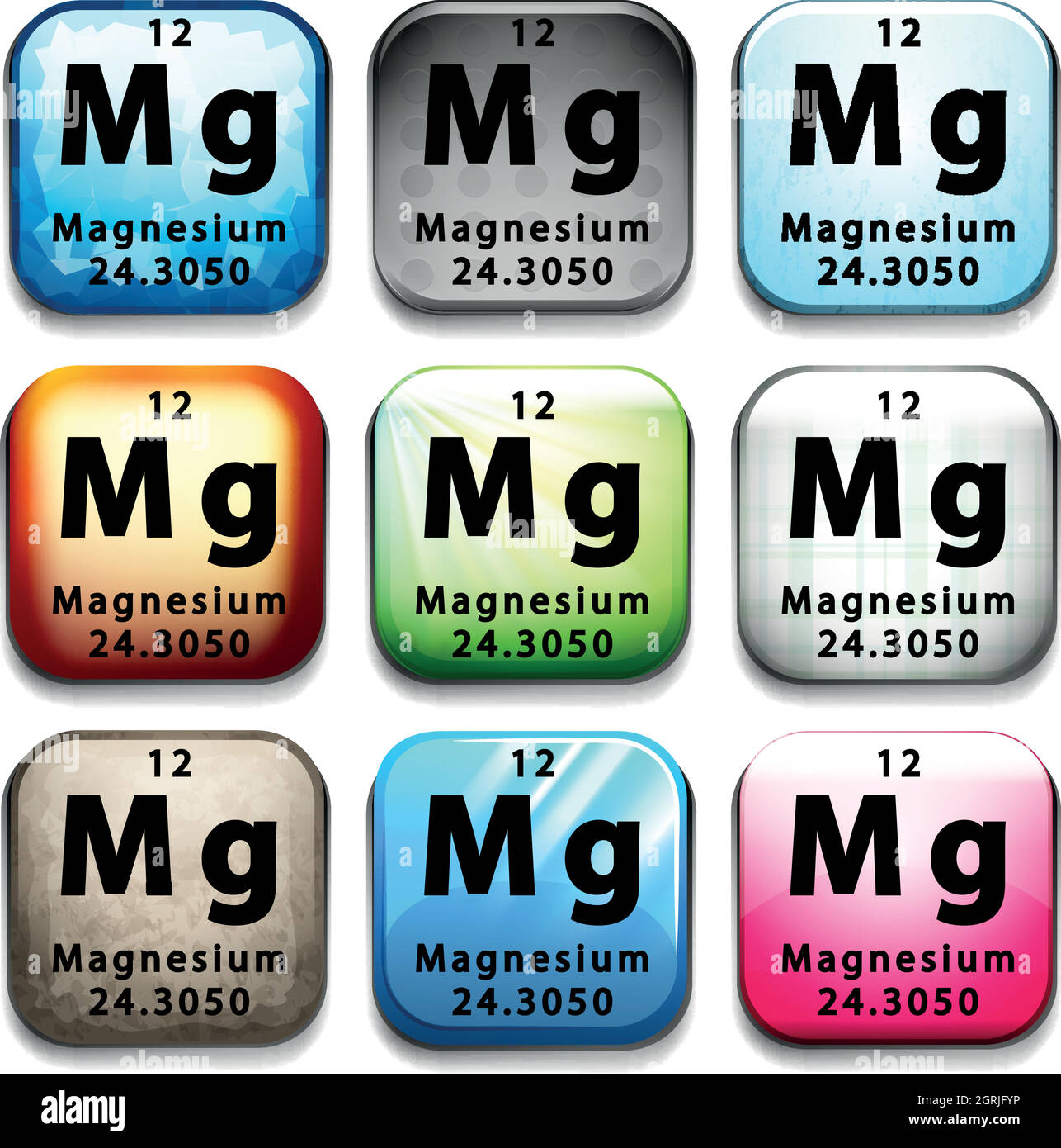 A button showing the element Magnesium Stock Vector Image & Art - Alamy