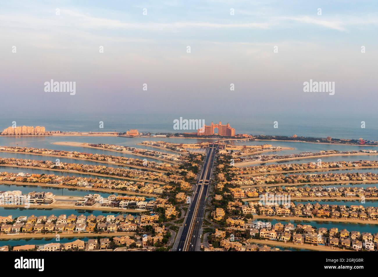 Dubai, UAE - 09.24.2021 Man made island, Palm Jumeirah and Atlantis ...