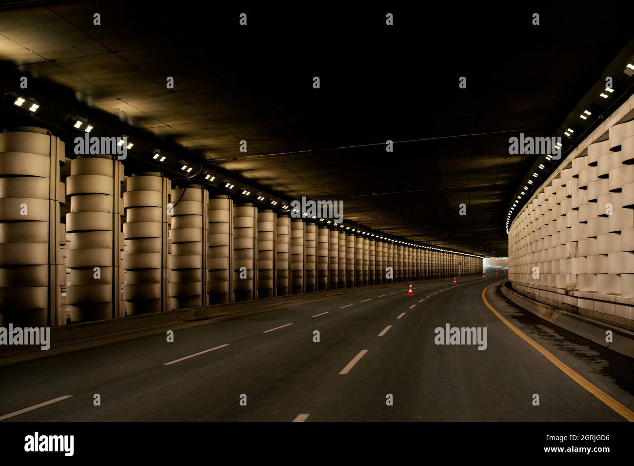 Highway tunnel,city, underpass, tunnel, subway, road, empty, calm ...
