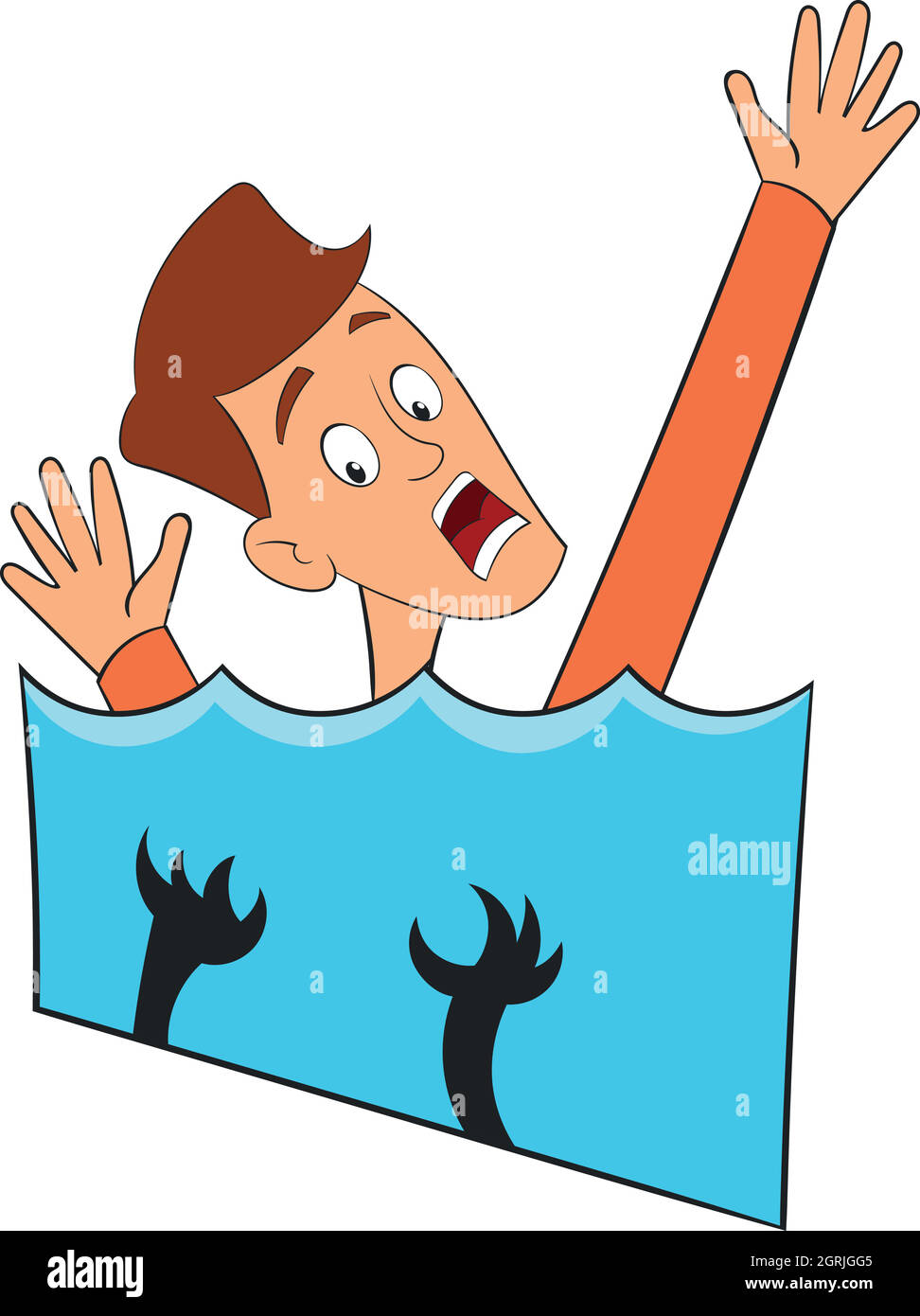 Fear of water icon, cartoon style Stock Vector Image & Art - Alamy
