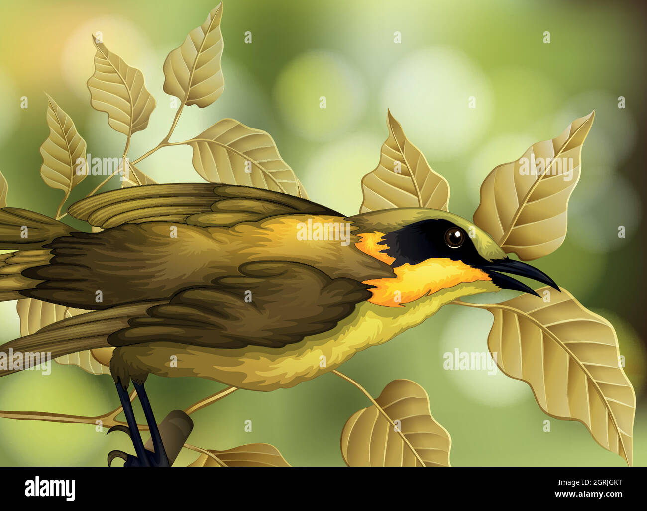 Tree with a bird Stock Vector Images - Alamy