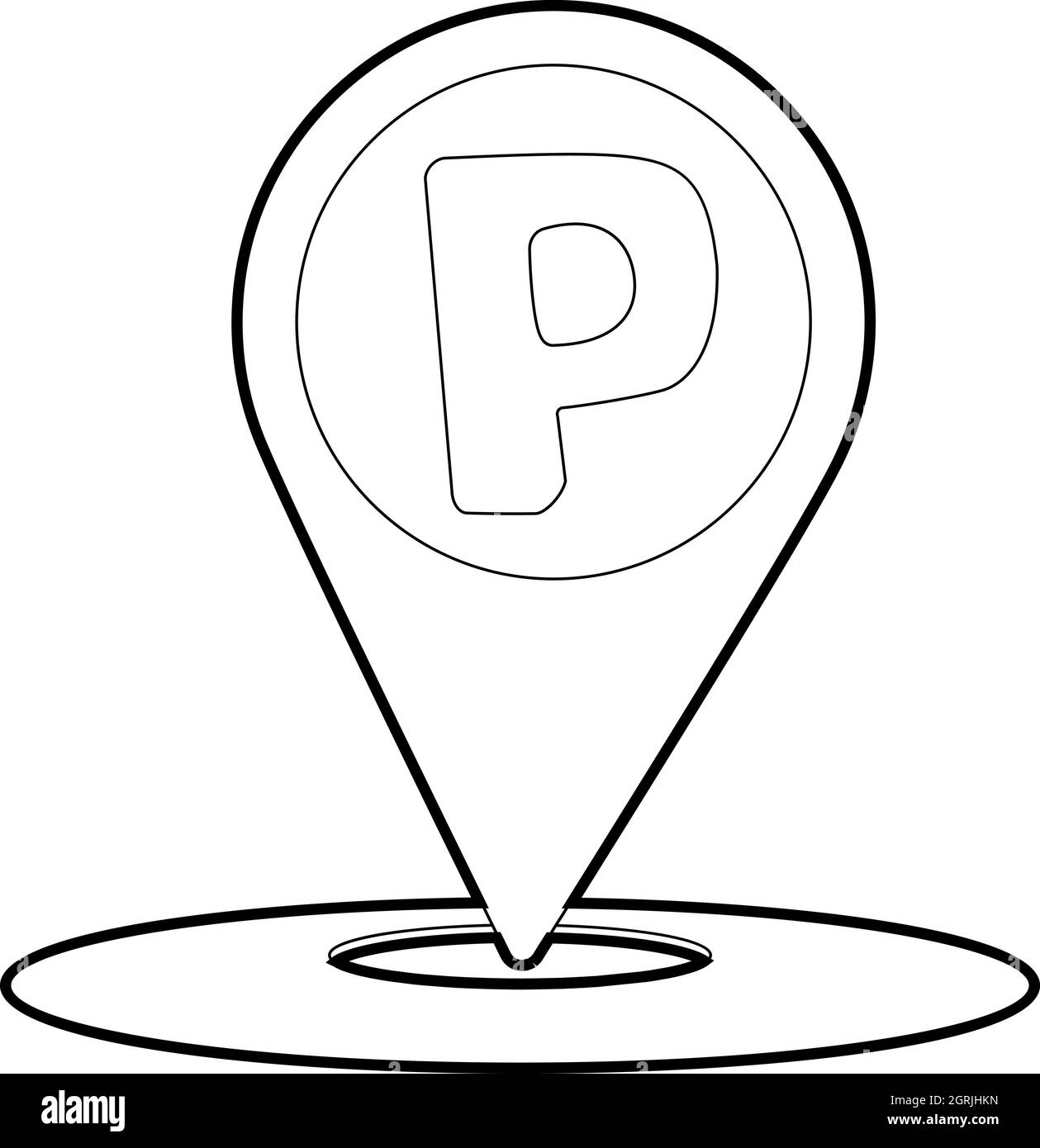 Map pointer place line hi-res stock photography and images - Alamy