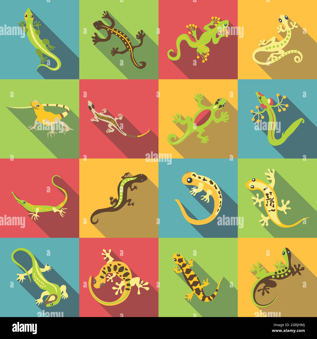 Different lizard icons set, flat style Stock Vector Image & Art - Alamy