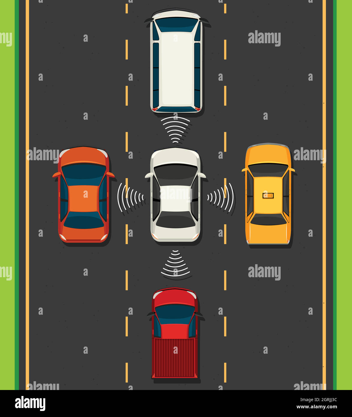 Aerial view of electric car Stock Vector Image & Art - Alamy