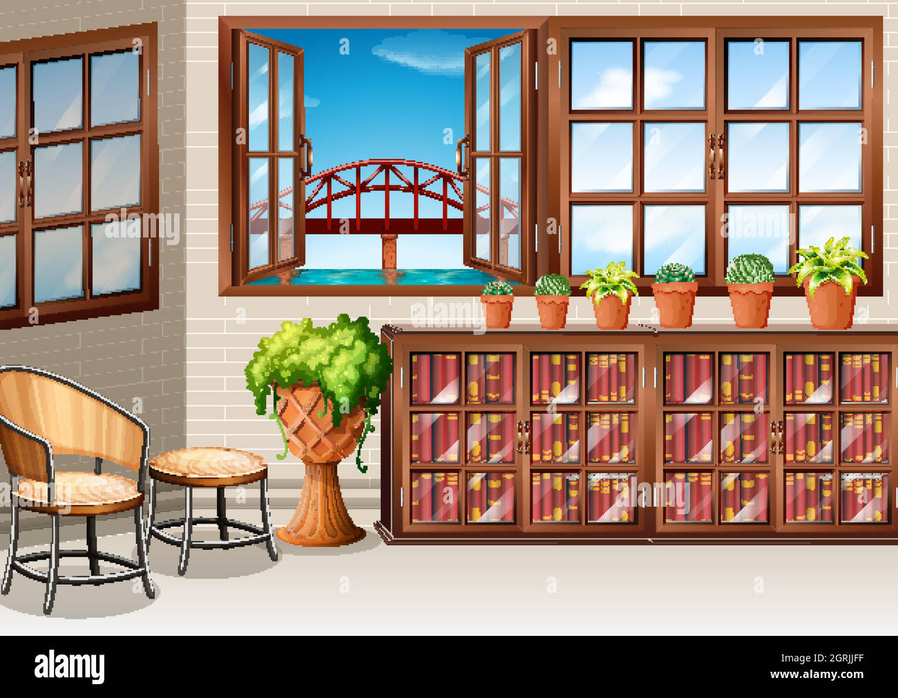 Ocean view with cactus Stock Vector Images - Alamy