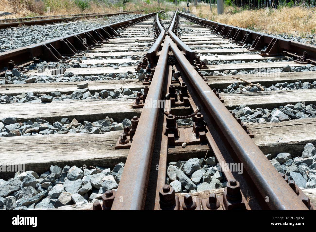 Railway, railroad, track, rail, train, rusty, old, dirty Stock Photo ...