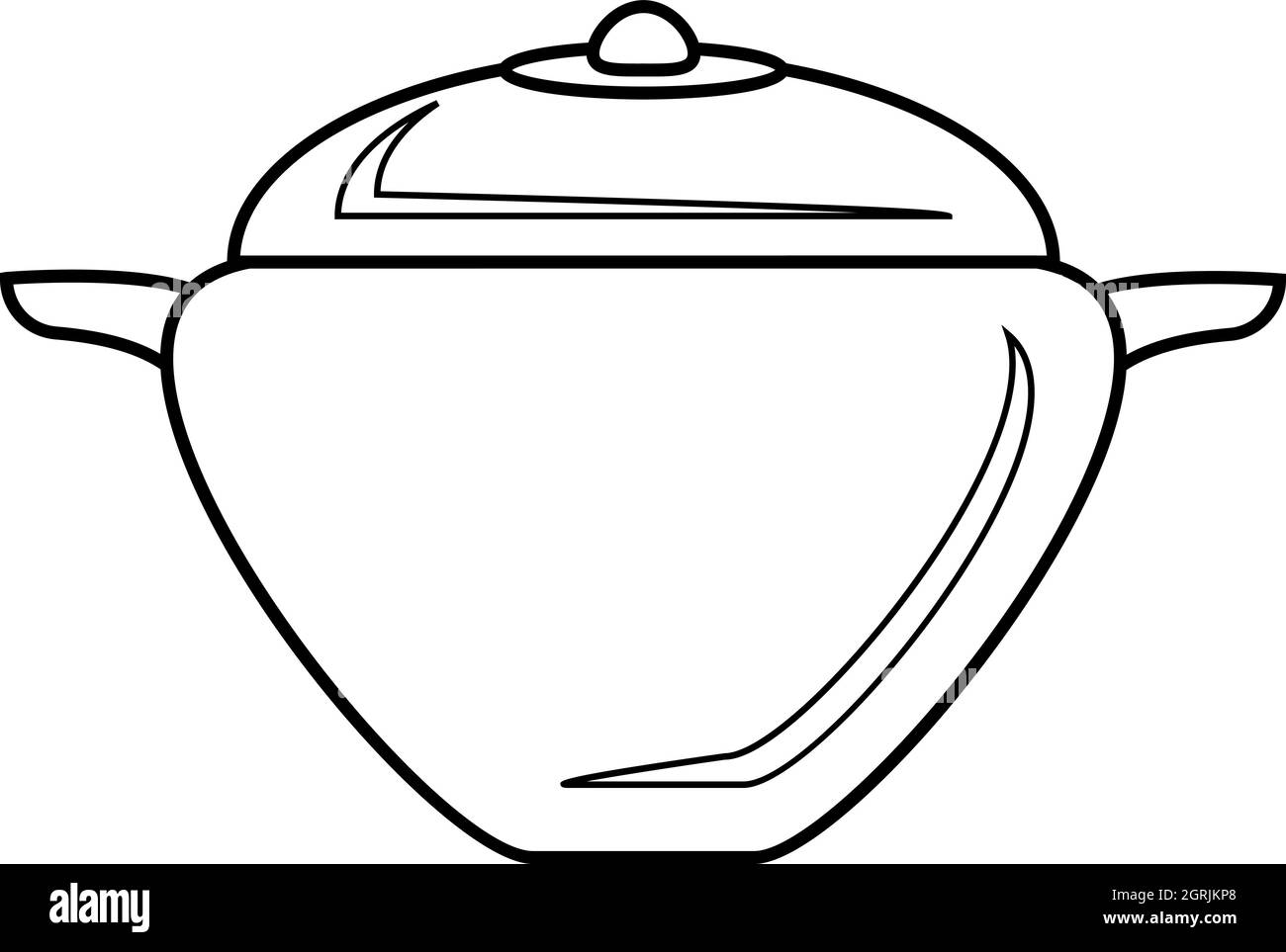 Pot with lid icon, outline style Stock Vector Image & Art - Alamy