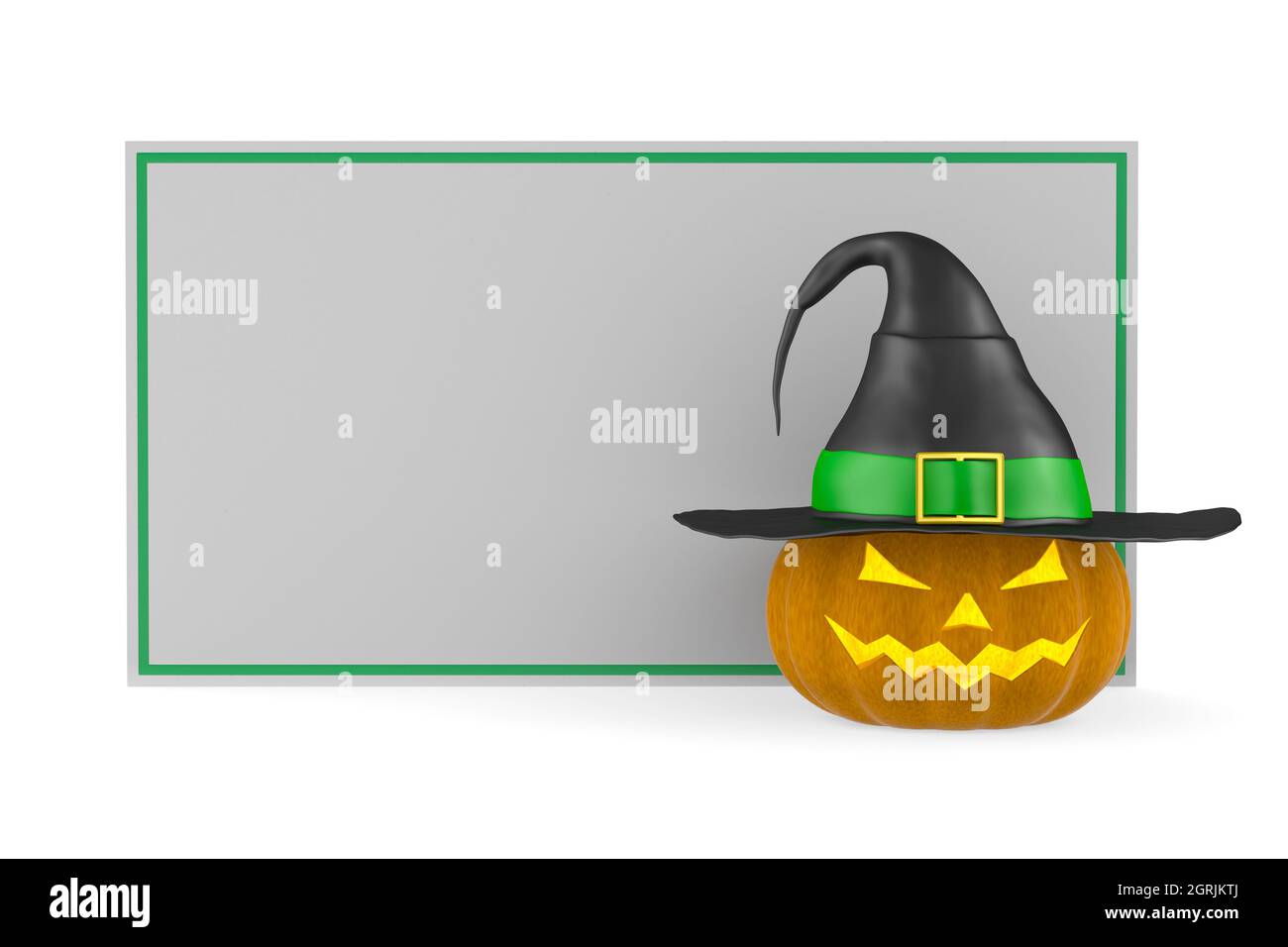 halloween pumpkin with banner on white background. Isolated 3D ...