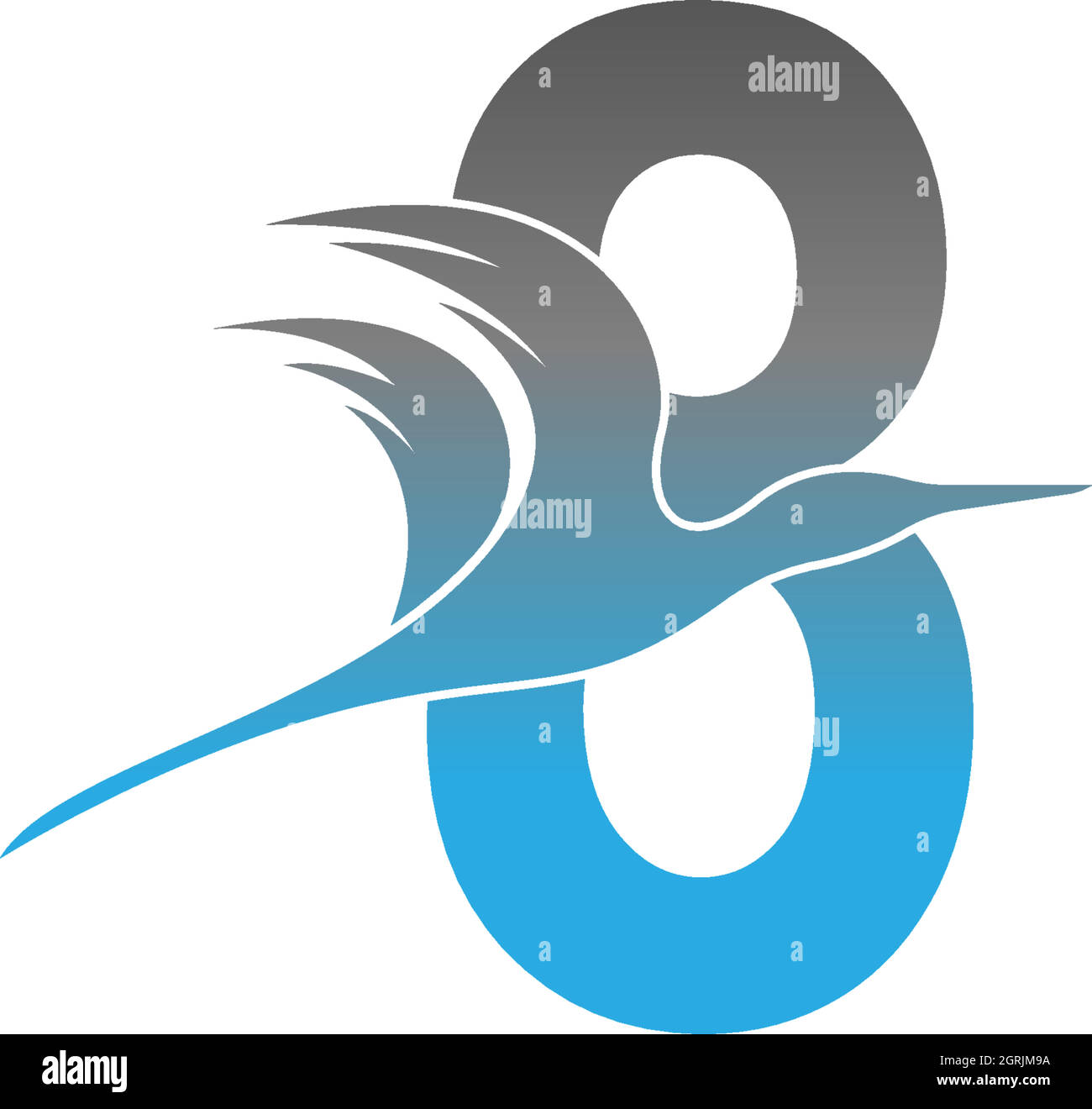 Number 8 logo with pelican bird icon design Stock Vector Image & Art ...
