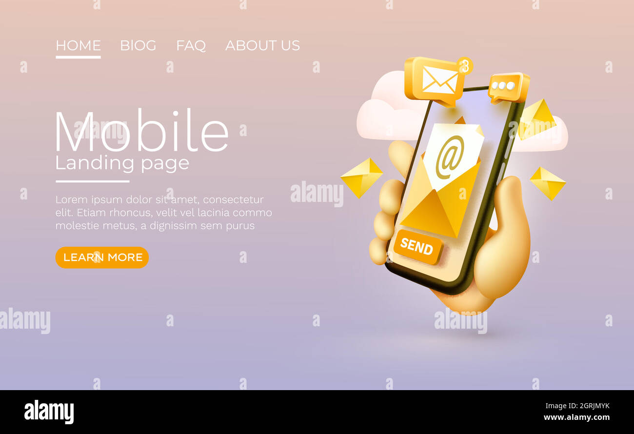 Send an email, message smartphone mobile screen, technology mobile ...