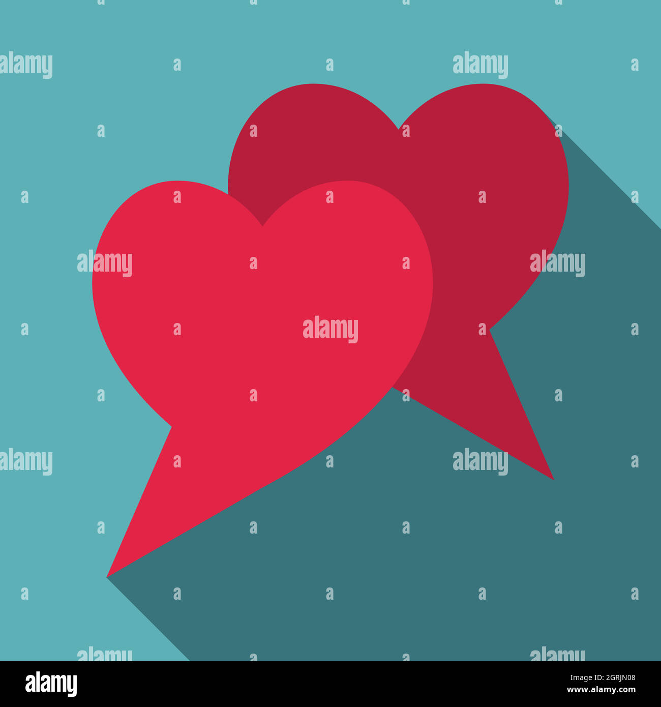 Two love hearts romantic Stock Vector Images - Alamy