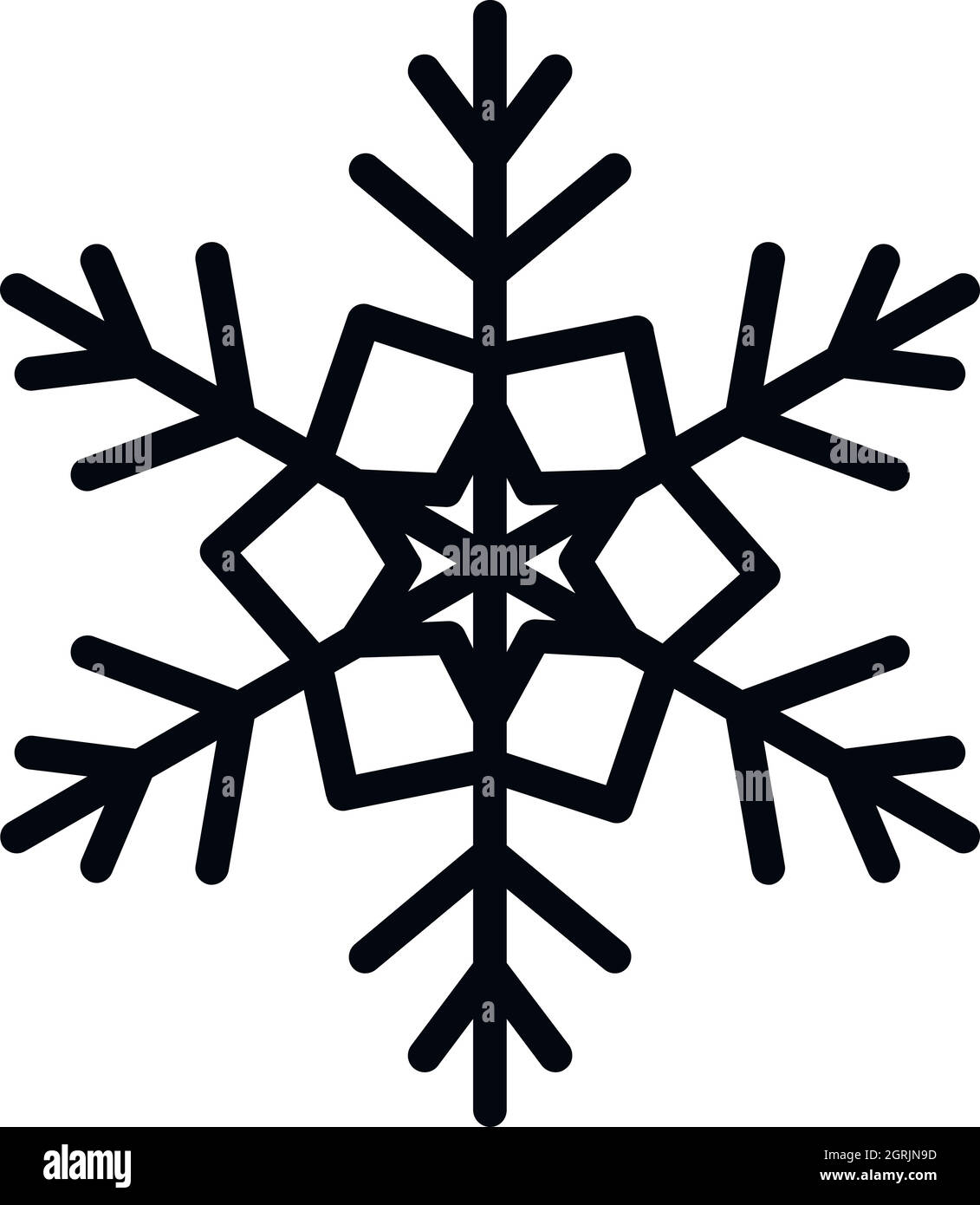 Black and white snowflake Stock Vector Images - Alamy