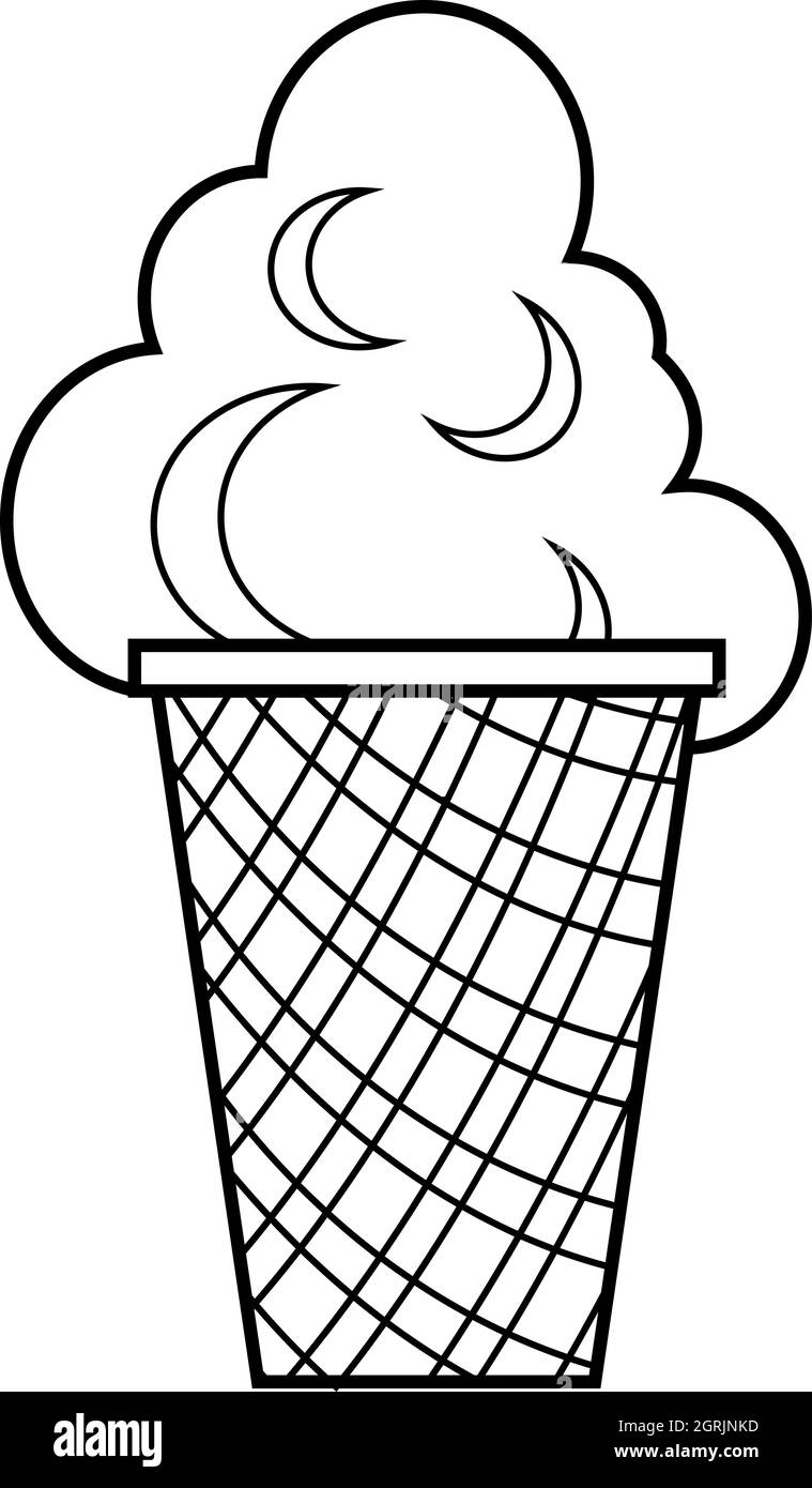 Ice cream icon, outline style Stock Vector Image & Art - Alamy