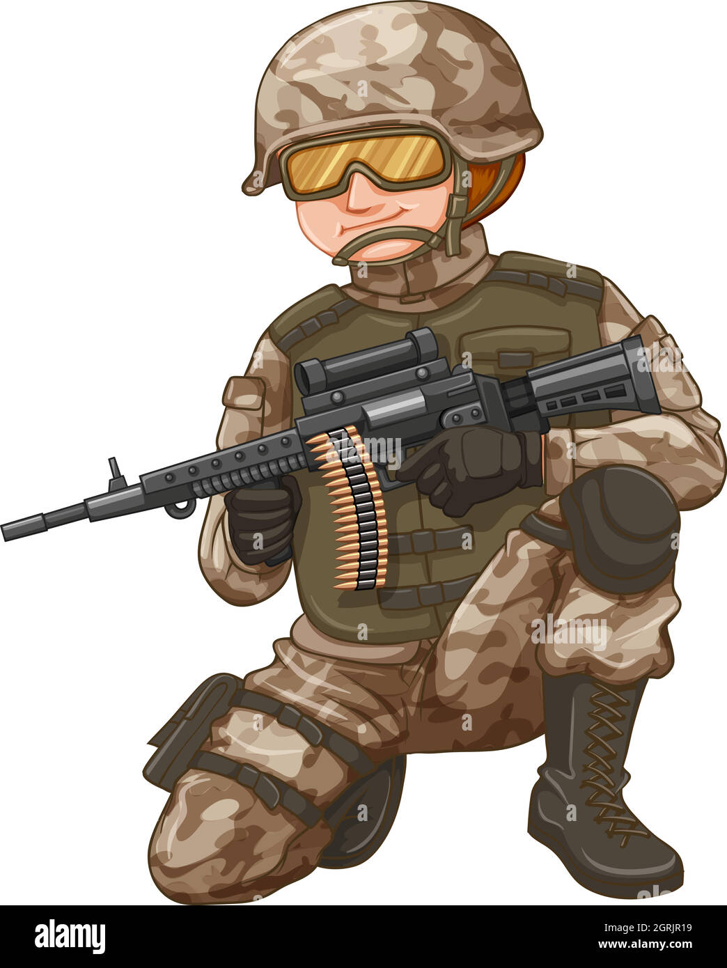 Army with rifle gun loaded with bullets Stock Vector Image & Art - Alamy