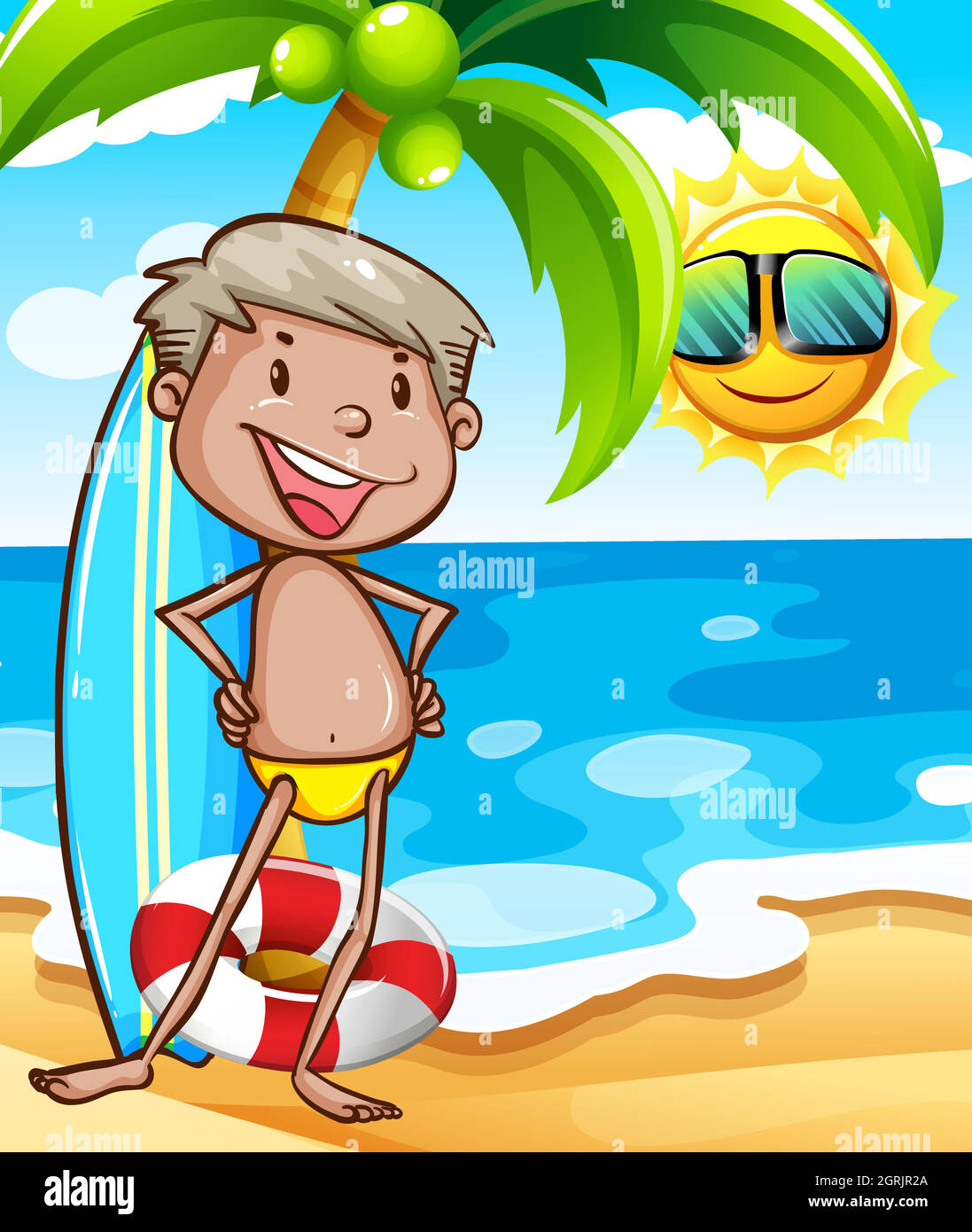 Man on beach Stock Vector Image & Art - Alamy