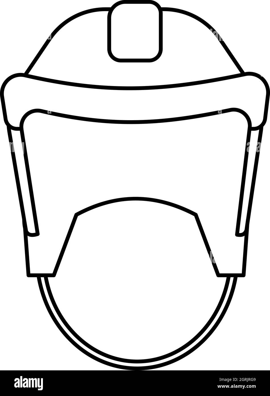 White line helmet icon isolated Black and White Stock Photos & Images ...