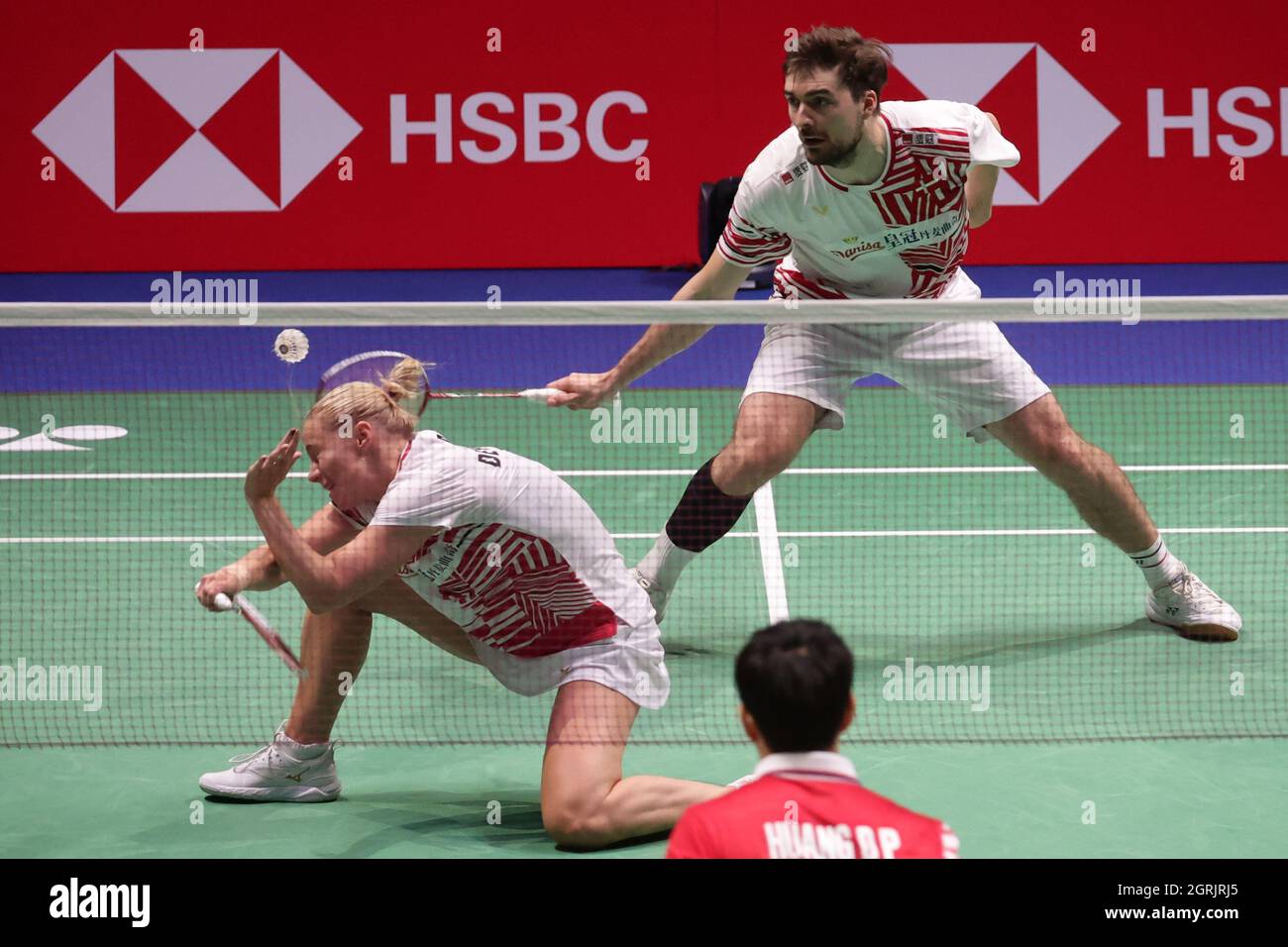 Vantaa, Finland. 1st Oct, 2021. Denmark's Mathias Christiansen (R ...