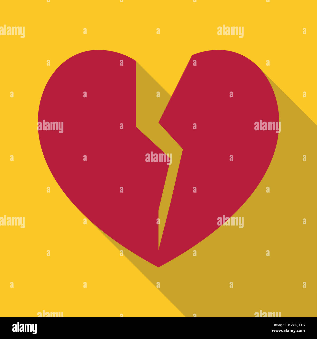 Broken heart icon, flat style Stock Vector Image & Art - Alamy