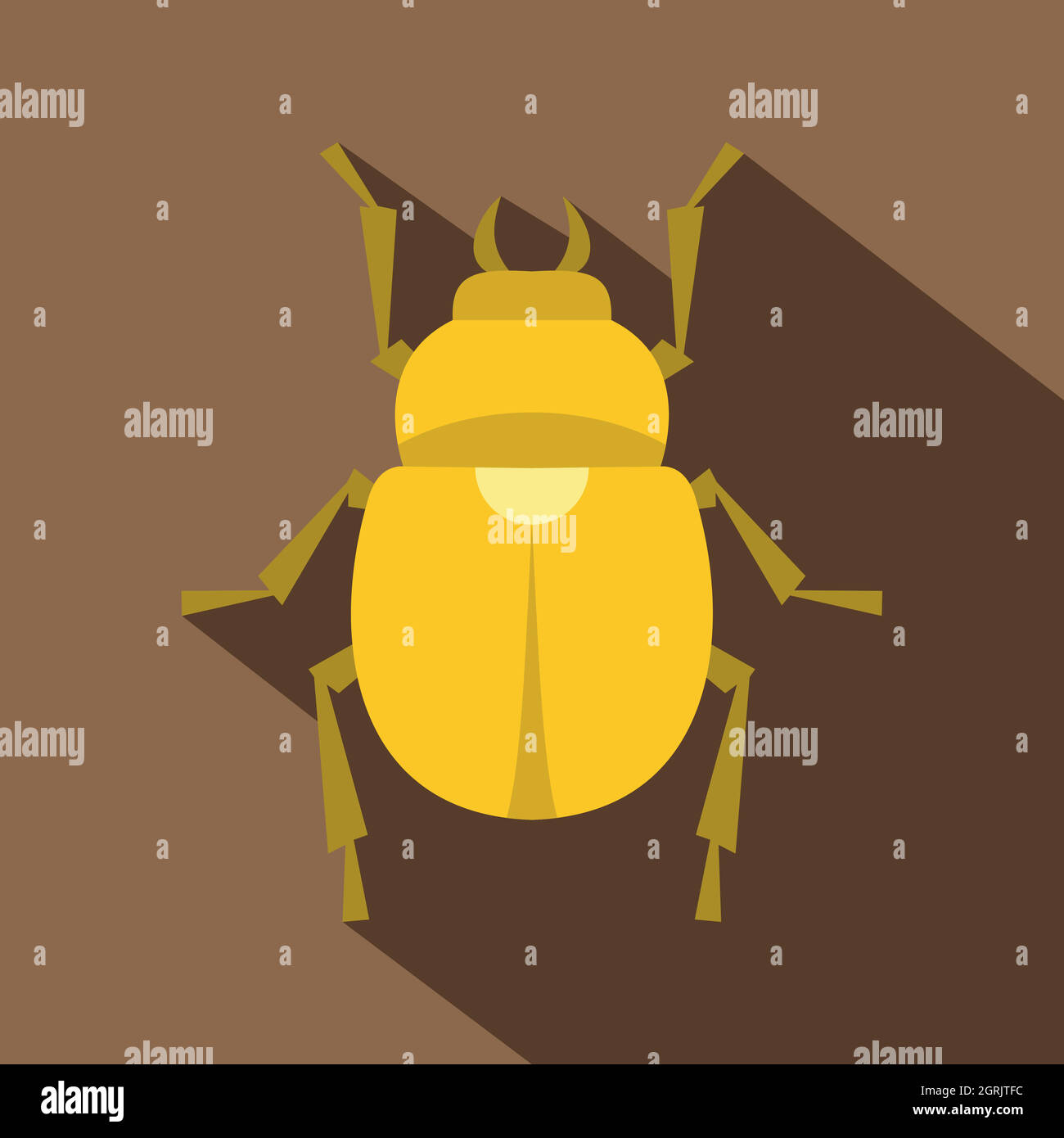 Gold scarab beetle icon, flat style Stock Vector Image & Art - Alamy