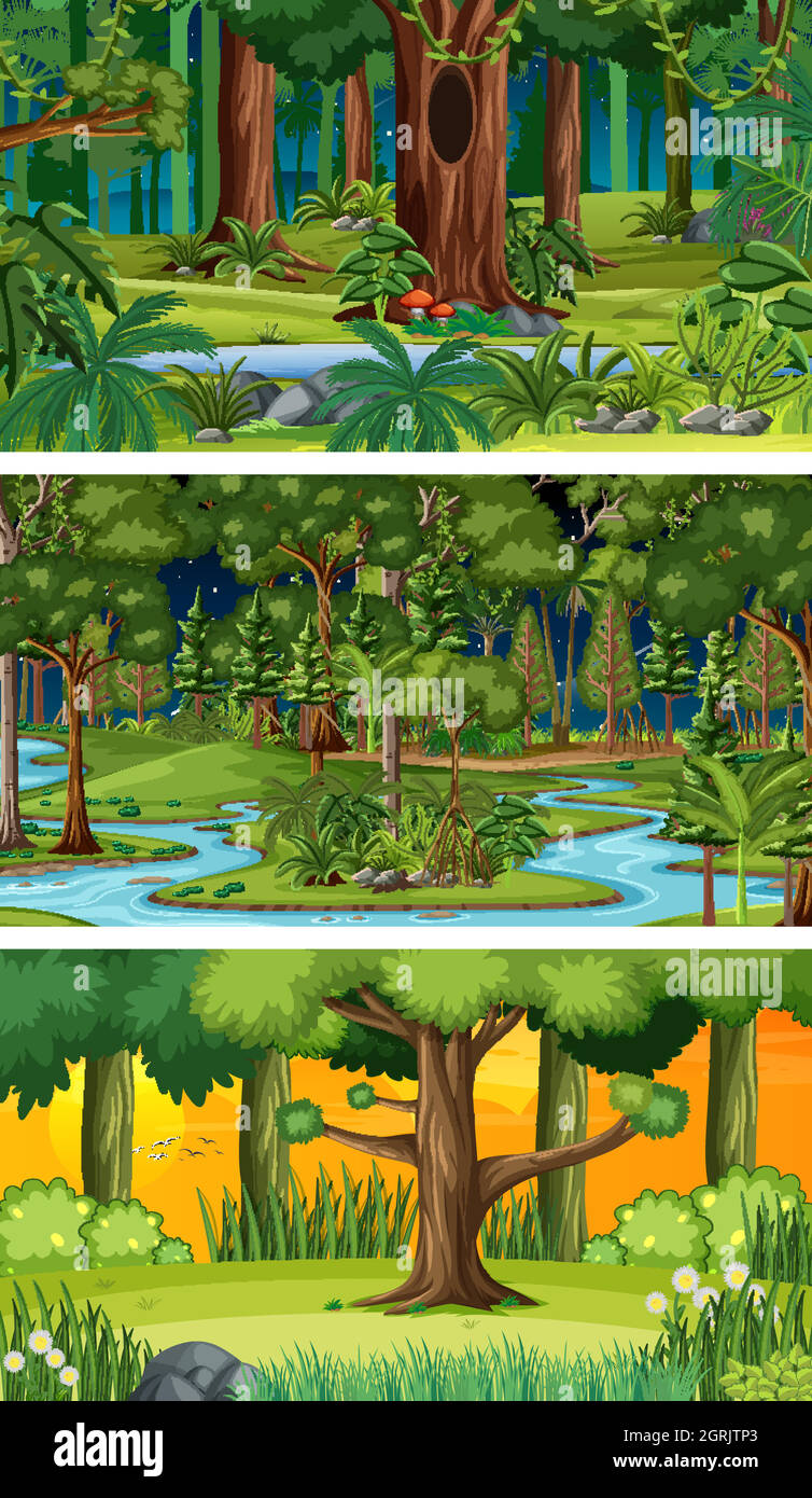 Three different nature horizontal scenes Stock Vector Image & Art - Alamy