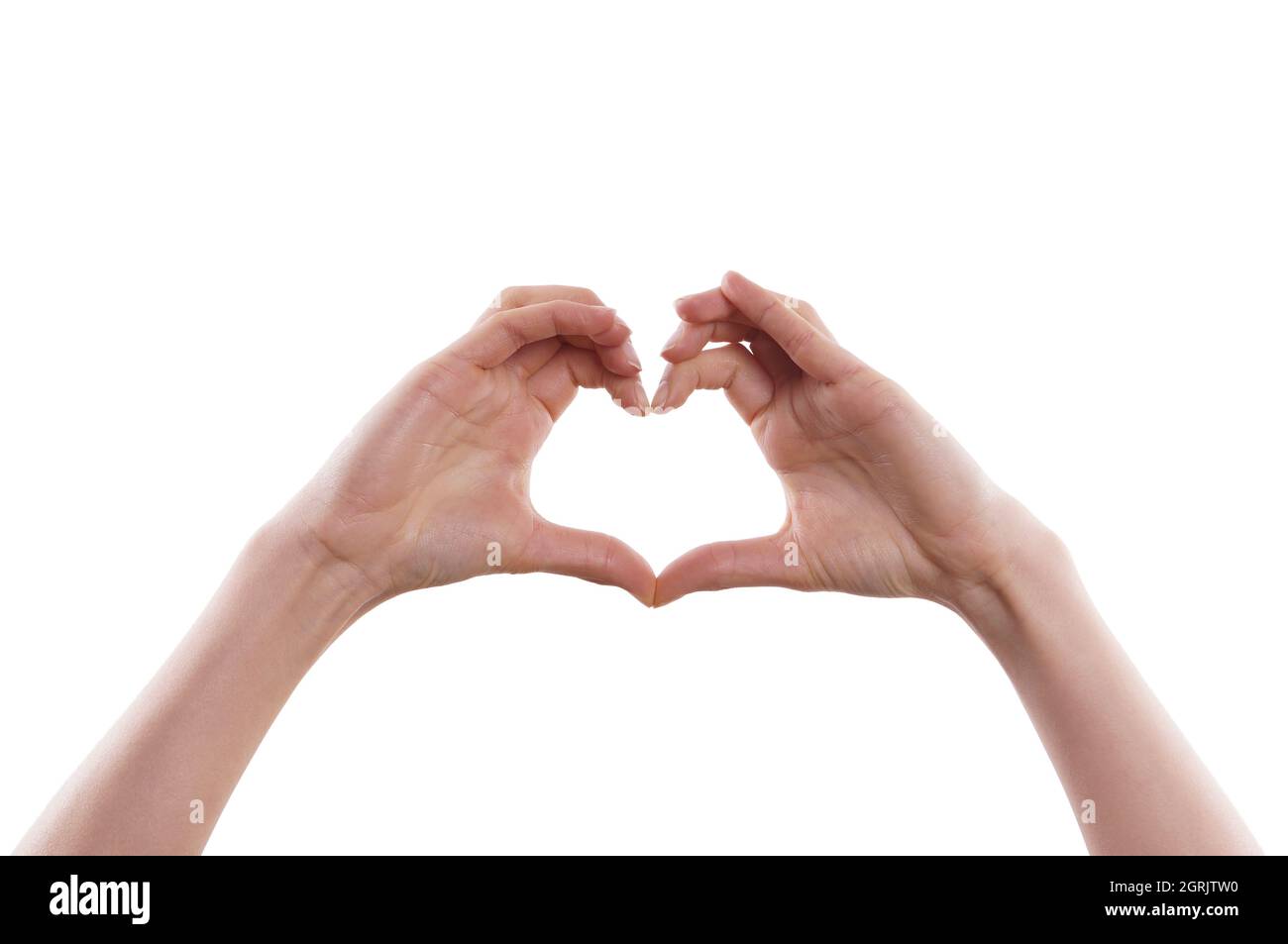 Human hands forming heart shape Cut Out Stock Images & Pictures - Alamy