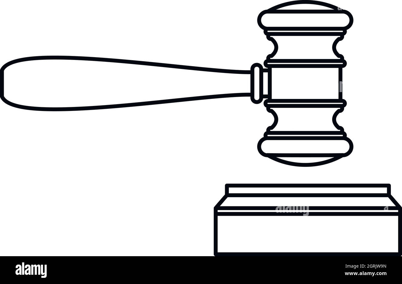 Judge law icon outline hi-res stock photography and images - Alamy