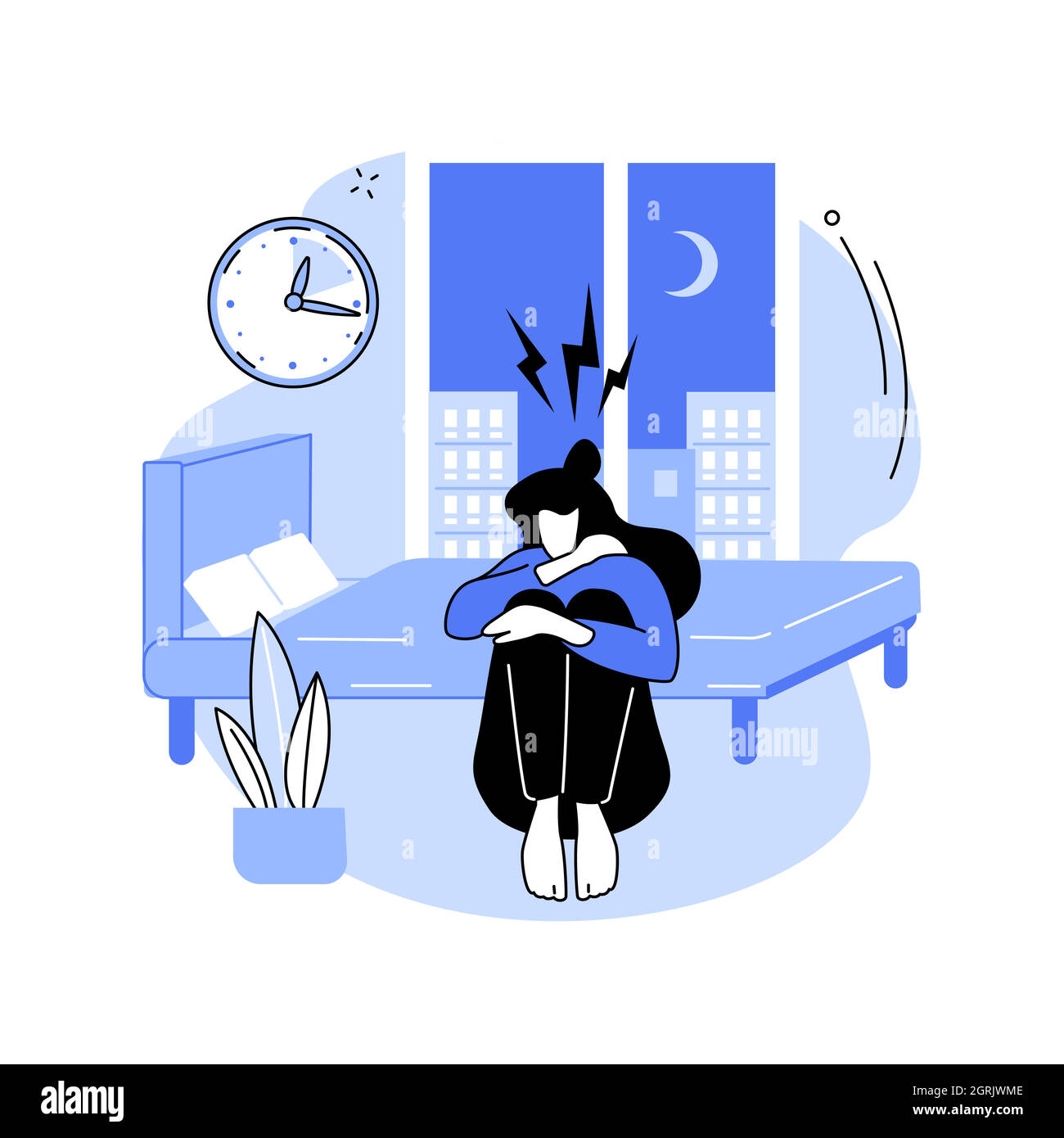 Sleep behavior disorder abstract concept vector illustration Stock ...