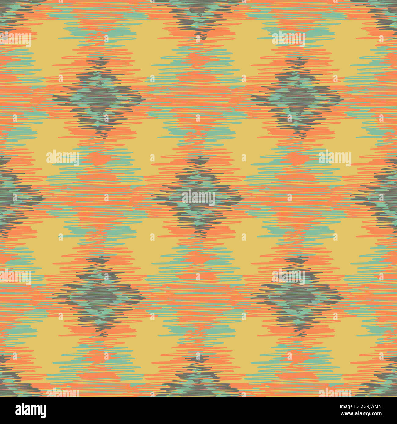 Shibori style ikat vector seamless vector pattern background. Scribbled ...