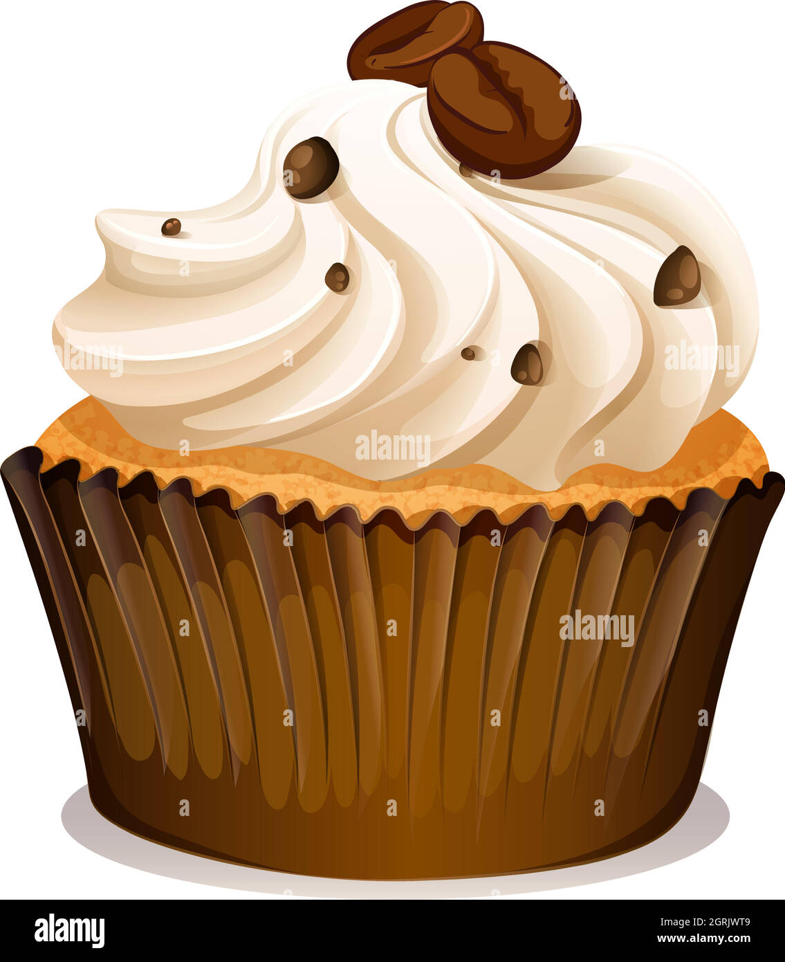 Chocolate topping cupcake on white Stock Vector Image & Art - Alamy