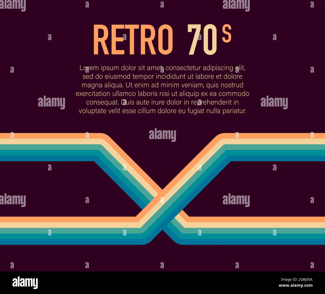 70s, 1970 abstract vector stock retro lines background. Vector ...