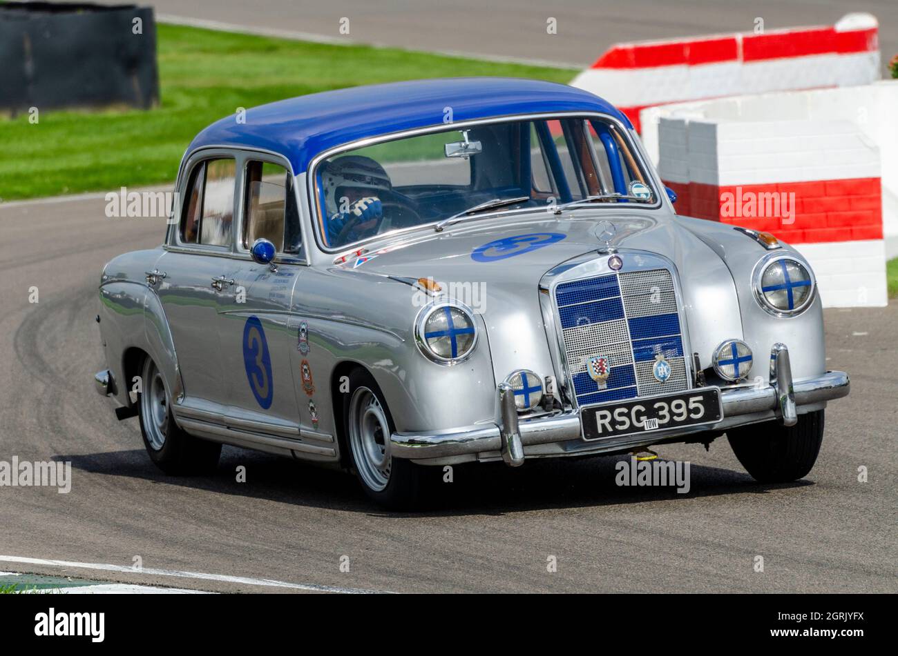 1958 Mercedes Benz 220S classic, vintage race car, racing in the St ...