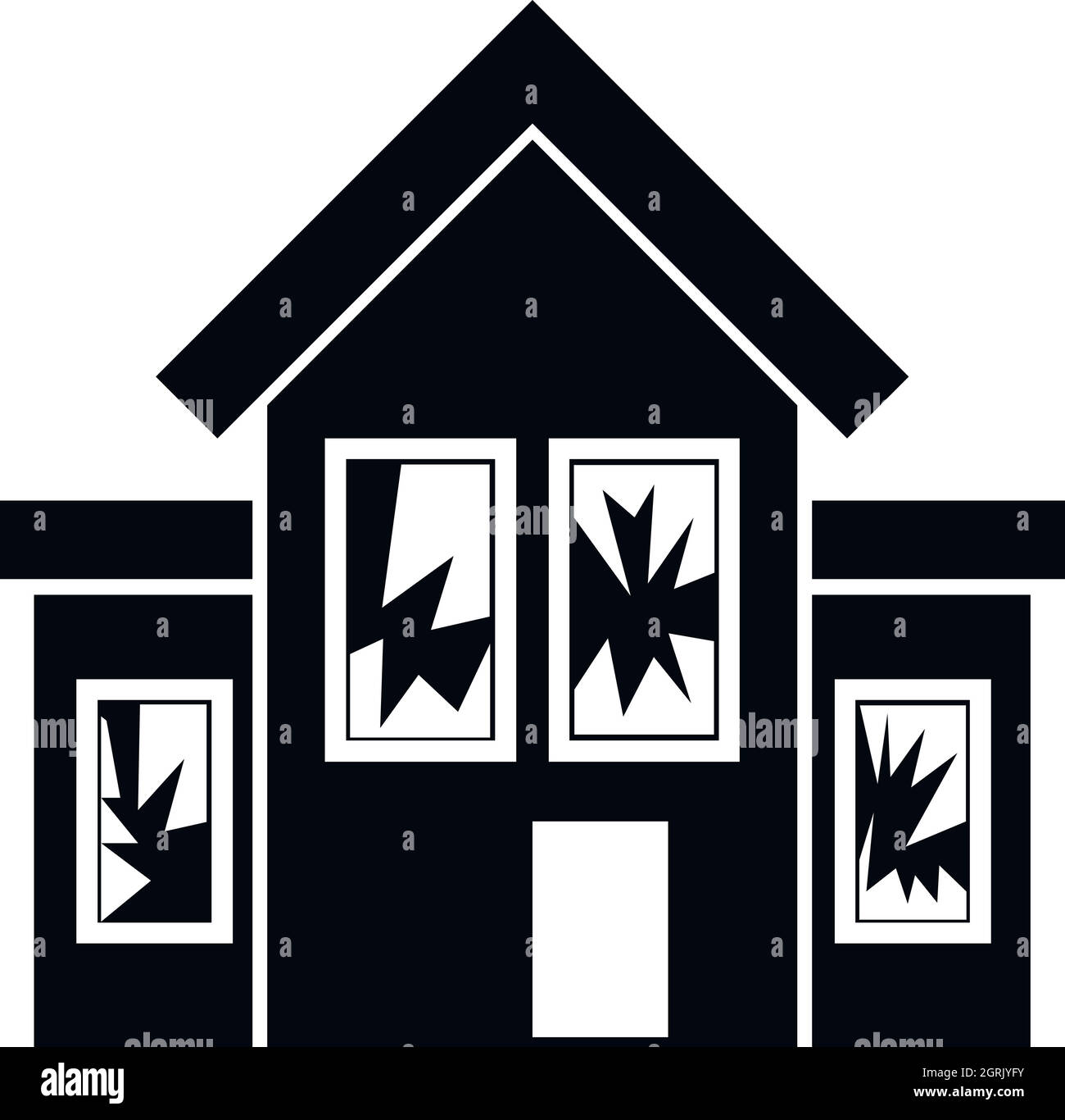 House with broken windows icon, simple style Stock Vector Image & Art ...