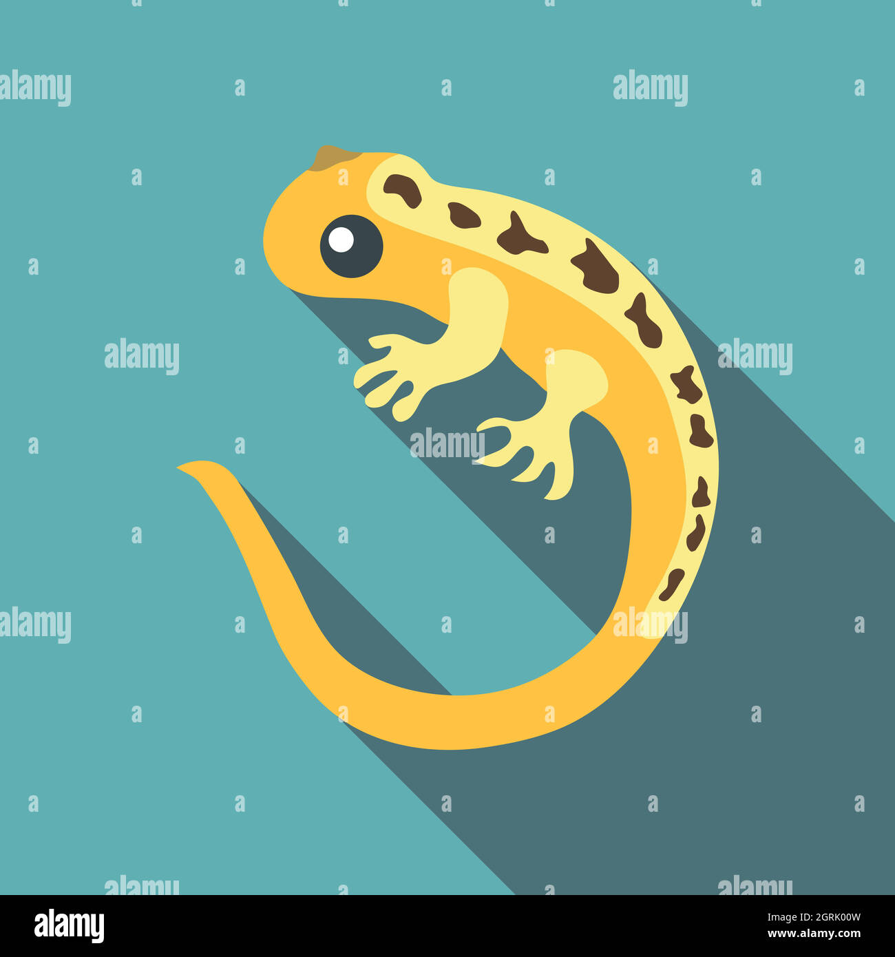 Yellow lizard icon, flat style Stock Vector Image & Art - Alamy