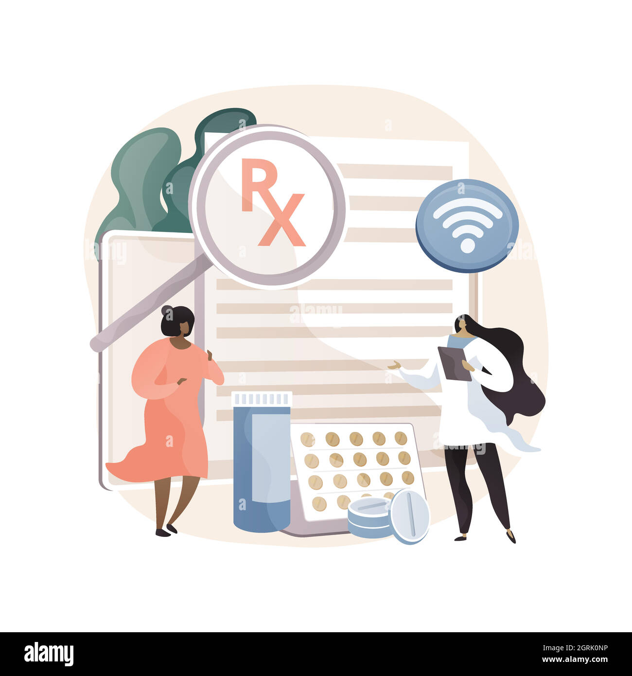 Online prescription system abstract concept vector illustration Stock ...