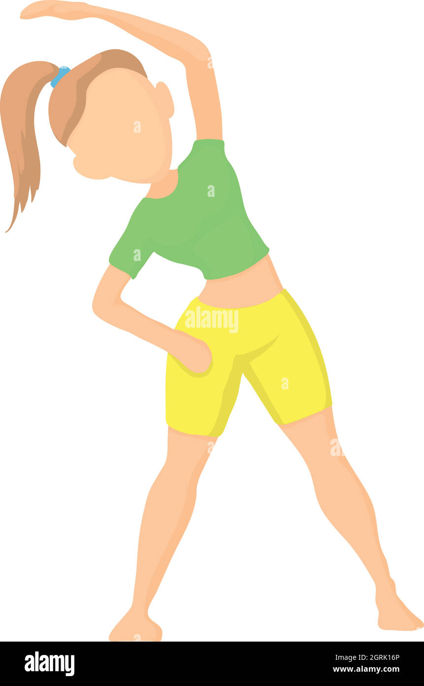 Girl doing exercises icon, cartoon style Stock Vector Image & Art - Alamy