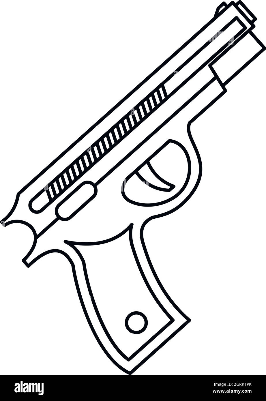 Pistol gun icon, outline style Stock Vector Image & Art - Alamy