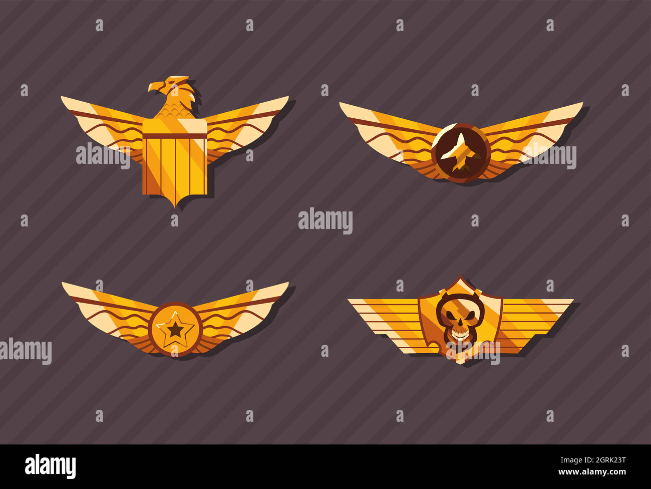 Military forces gold badges on striped background Stock Vector Image ...