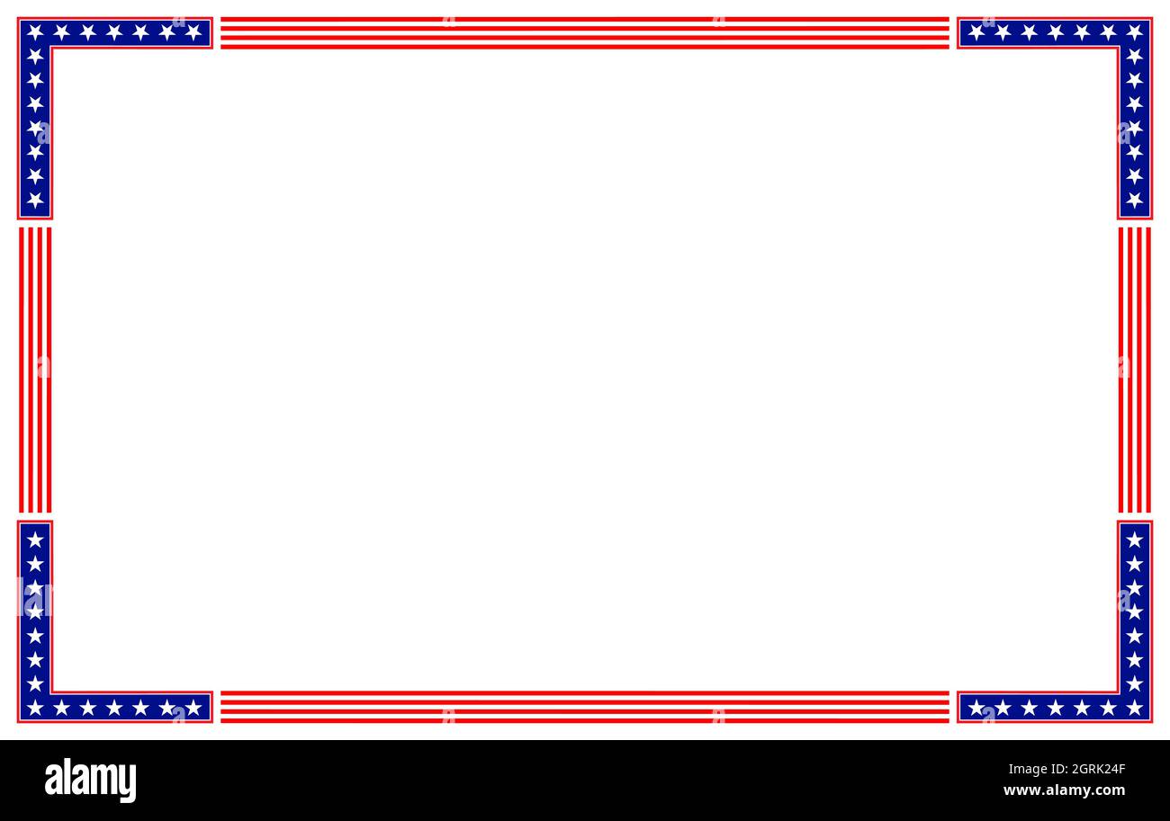 American abstract flag symbols border frame with empty space for your ...