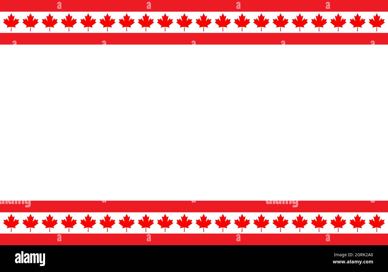 Canadian national flag symbols decorative border frame design with a ...