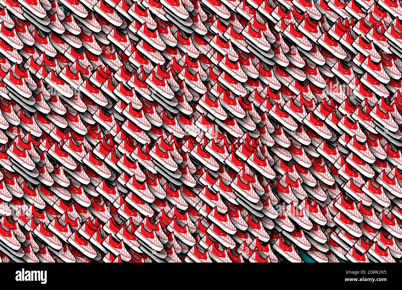 Illustration with sports shoes seamless patterns Stock Photo - Alamy