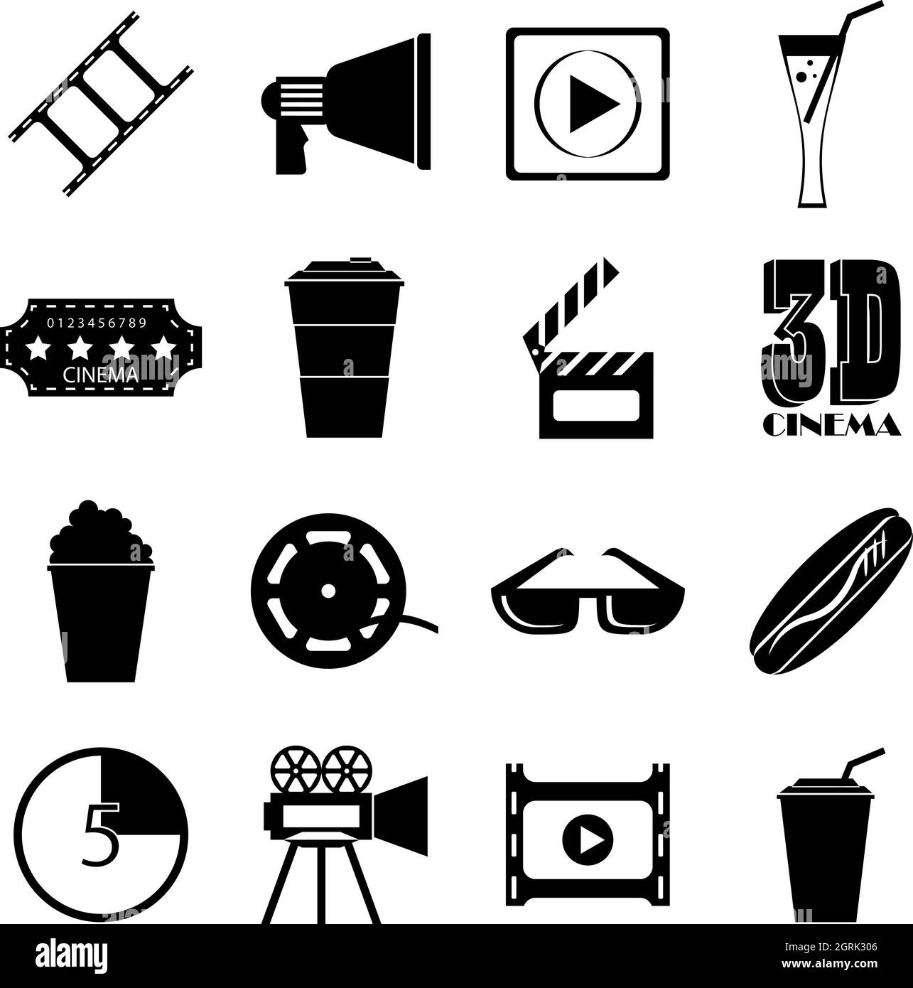 Movie items icons set, simple style Stock Vector Image & Art - Alamy