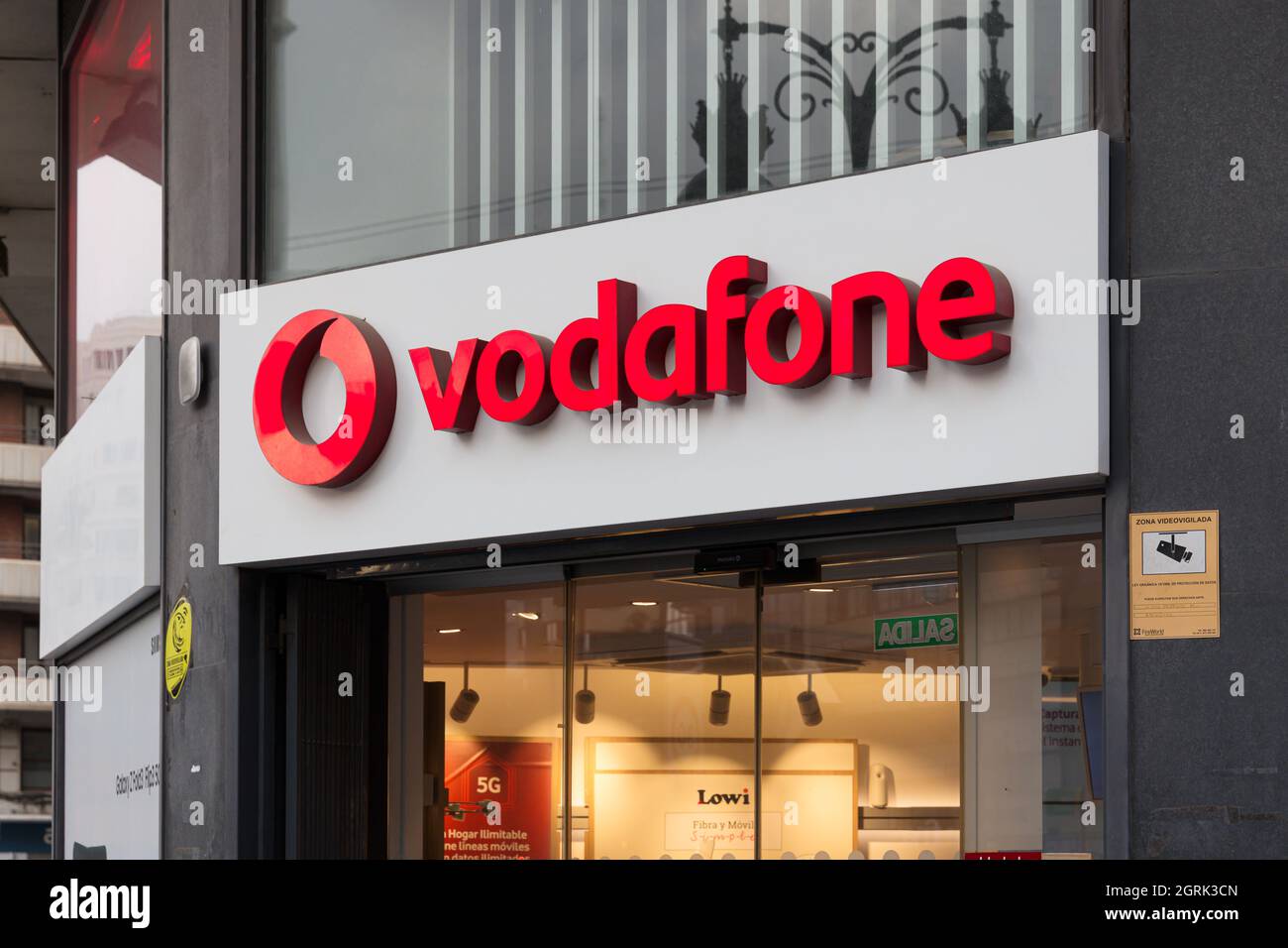 VALENCIA, SPAIN - SEPTEMBER 30, 2021: Vodafone is a British ...