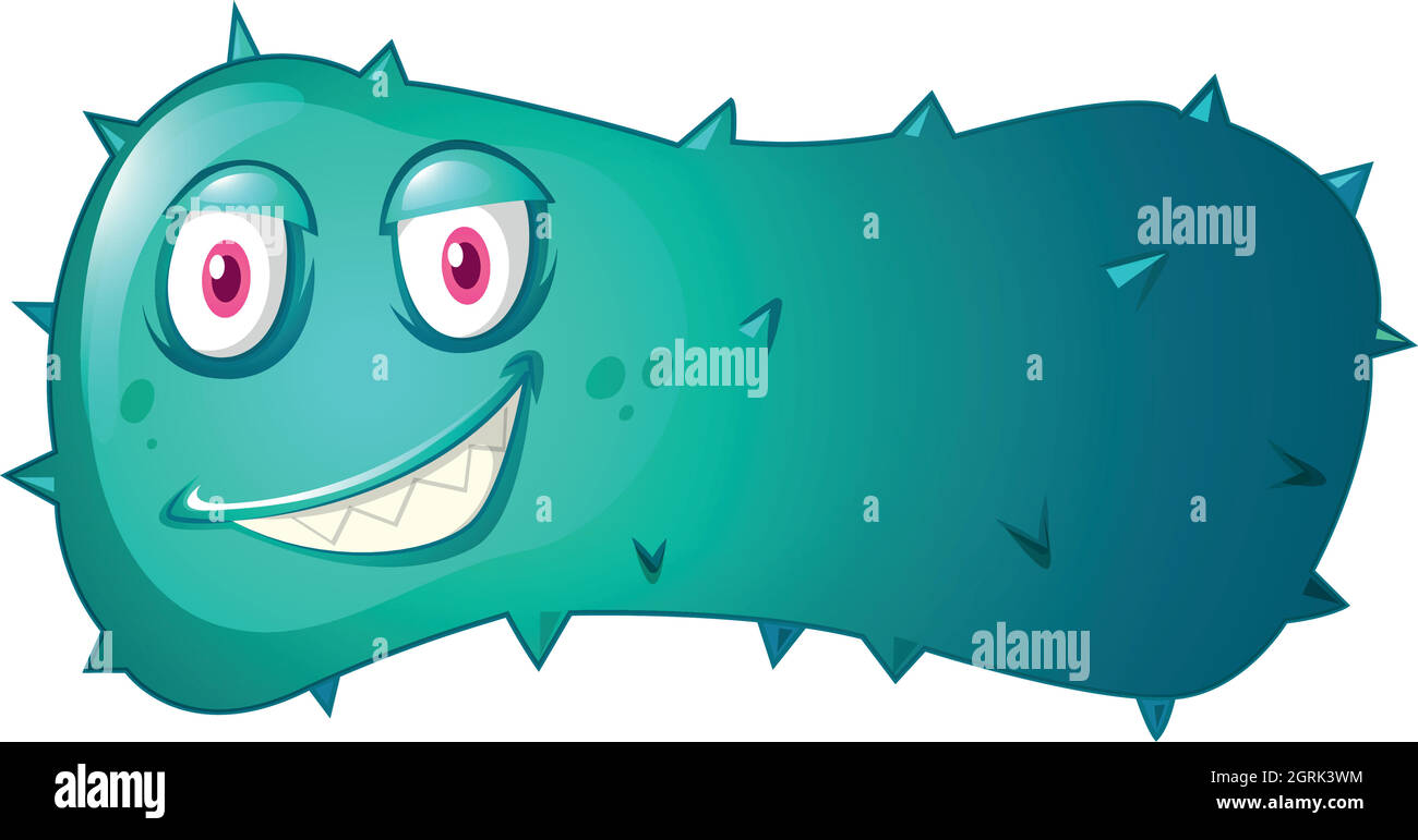 Blue bacteria with evil face Stock Vector Image & Art - Alamy