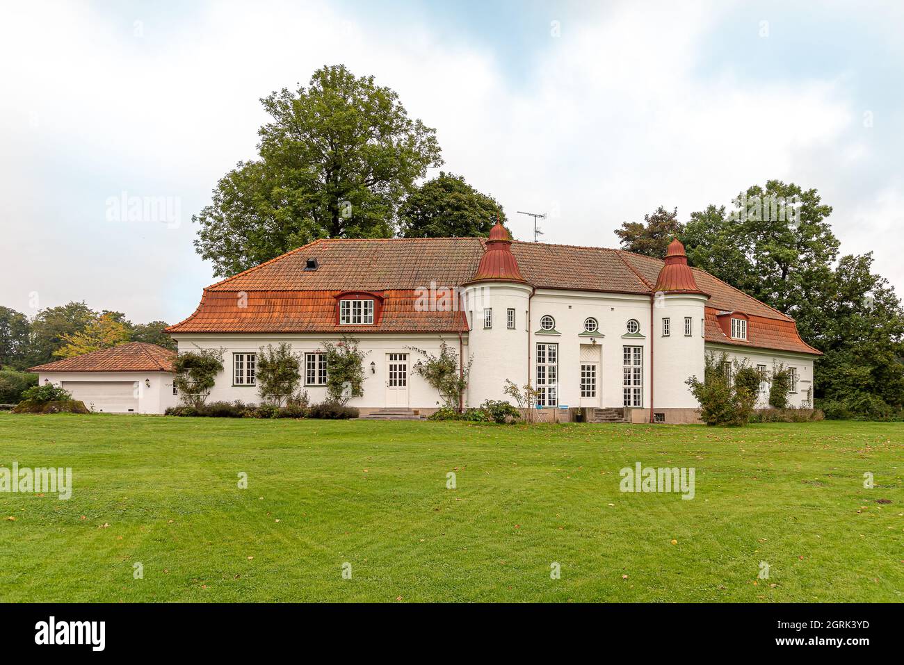 a big manor house in the green park of Hjularod Castle , Eslov, Sweden ...